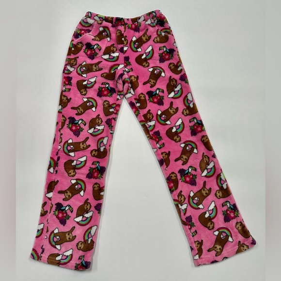Candy Pink | Pajamas | Candy Pink Sloth Girls Plush Pajama Bag Pants ...